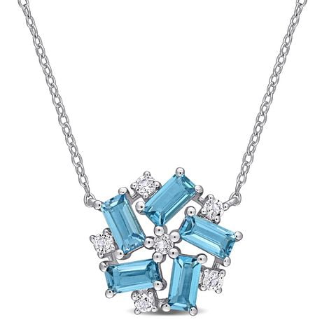Click here for Miabella 2-3/5 Carat Blue Topaz And White Topaz St... prices