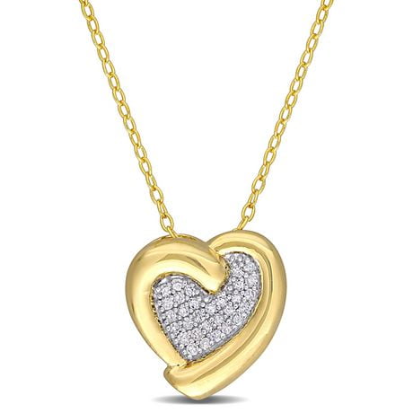 Click here for Miabella 1/6 Carat T. W. Diamond Yellow-Plated Ste... prices