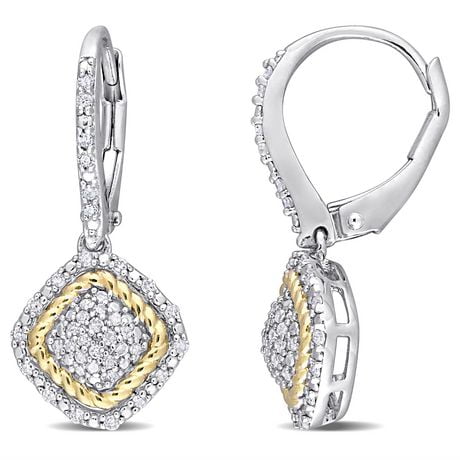 Click here for Miabella 1/3 Carat T. W. Diamond Two-Tone Sterling... prices
