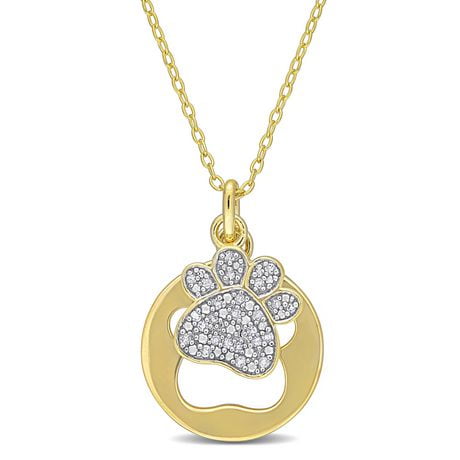 Click here for Miabella 1/10 Carat T. W. Diamond Yellow-Plated St... prices