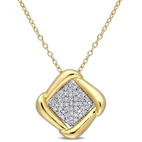 Click here for Miabella 1/5 Carat T. W. Diamond Yellow-Plated Ste... prices