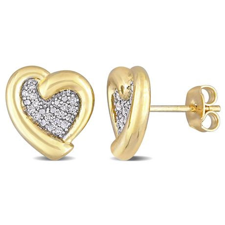 Click here for Miabella 1/6 Carat T. W. Diamond Yellow-Plated Ste... prices