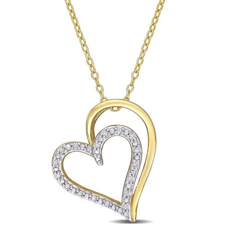 Click here for Miabella 1/10 Carat T. W. Diamond Yellow-Plated St... prices