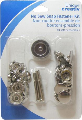 Unique Creativ No Sew Silver Snap Kit | Walmart Canada