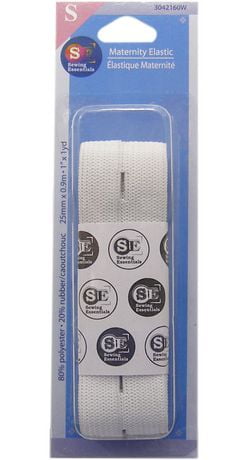 Sewing Essentials Maternity Elastic 25 mm X 0.9 M - White | Walmart Canada