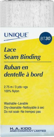 Click here for Unique Pretzels Unique Lace Seam Binding White prices
