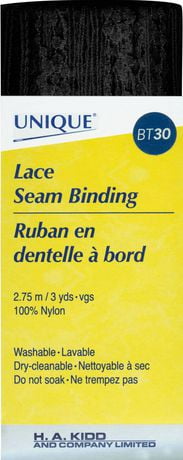 Click here for Unique Pretzels Unique Lace Seam Binding Black prices