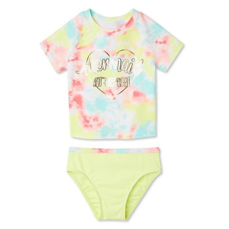 Click here for George Toddler Girls Island Tie Dye Rash Guard 2-P... prices