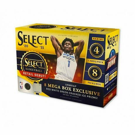 2020-21 Panini Select NBA Basketball Trading Cards Mega Box | 8 ...