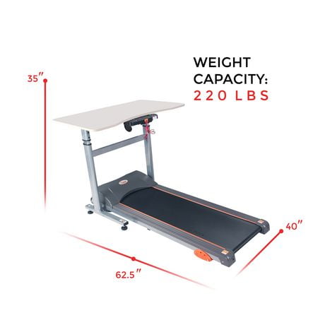 Sunny Health & Fitness Treadmill Desk Workstation with Power Adjustable ...