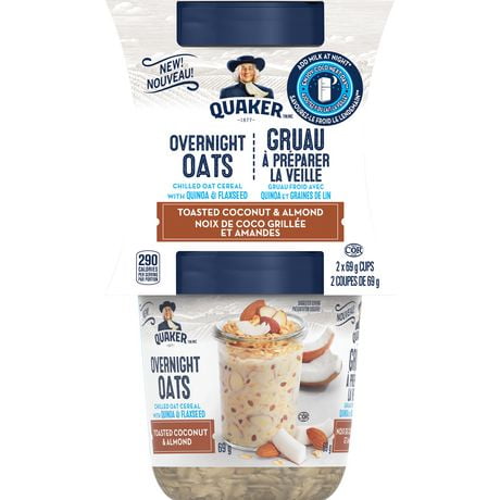 Quaker Overnight Oats Coconut Almond Cups | Walmart Canada
