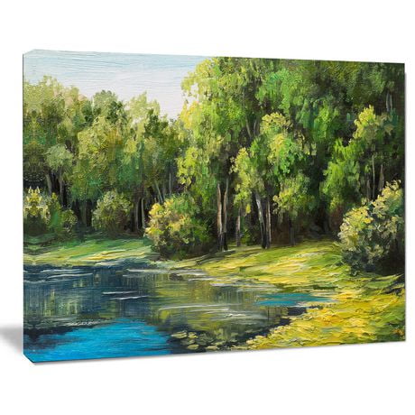 Click here for Design Art Summer Day Lake In Forest Canvas Print... prices