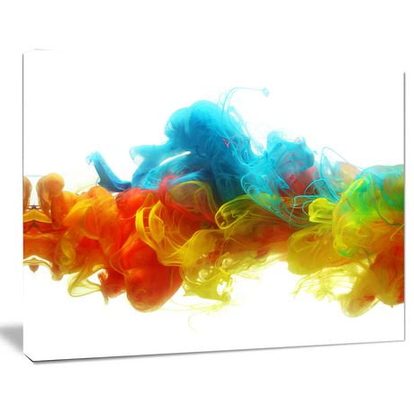 Click here for Design Art Colorful Ink In Water Canvas Print Yell... prices