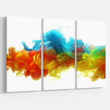 Click here for Design Art Colorful Ink In Water Canvas Print Yell... prices