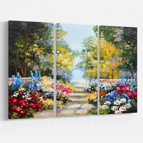 Click here for Design Art Summer Forest With Flowers Canvas Print... prices