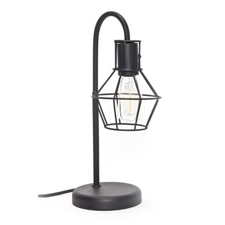 hometrends 16-inch Black Metal Cage Table Lamp | Walmart Canada