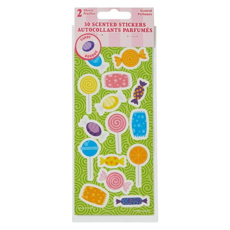 Stickerfitti Candy Scented Stickers, 30 Count, Scented Stickers ...
