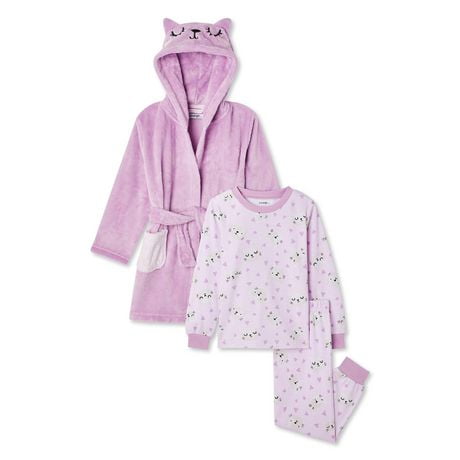 George Toddler Girls' Pajama and Robe 3-Piece Set - Walmart.ca