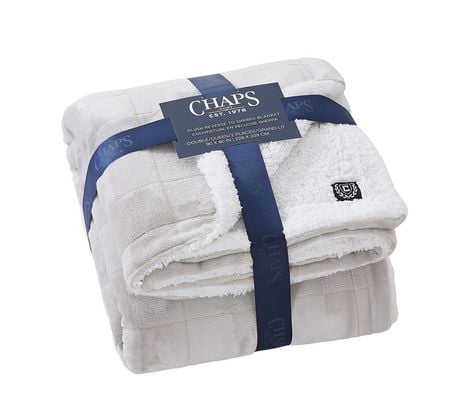 Chaps Plaid Blanket with Sherpa Lining, 90 X 90" Queen/Double - Walmart.ca