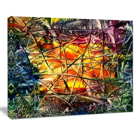 Click here for Design Art Amber Abstract Canvas Print Orange 20In... prices