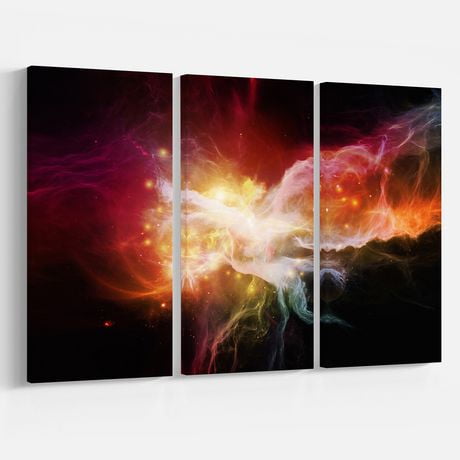 Click here for Design Art Elegance Of Nebulae Canvas Print Red In... prices