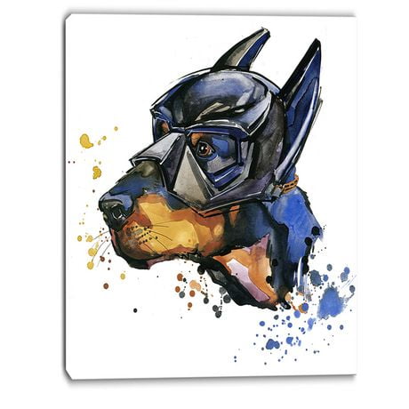 Click here for Design Art Doberman Superman Canvas Print Blue 12... prices