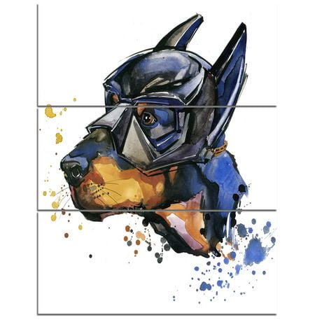 Click here for Design Art Doberman Superman Canvas Print Blue Inc... prices