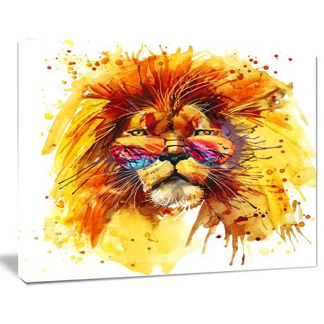 Click here for Design Art The King Watching Canvas Print Yellow 2... prices