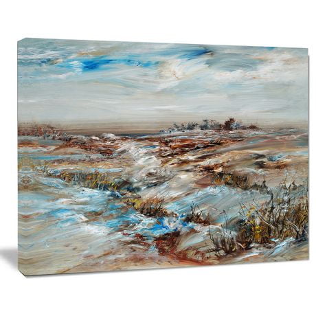 Click here for Design Art Snowy Landscape Canvas Print Brown 12In... prices