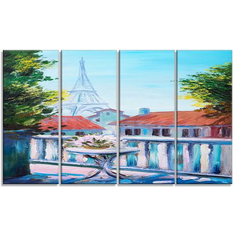Click here for Design Art Paris Eiffel Tower Canvas Print Blue In... prices