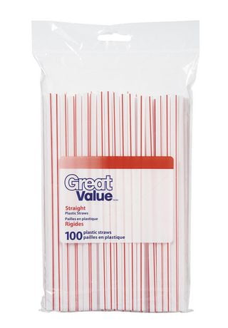 Great Value Red Striped Straight Straw - Walmart.ca
