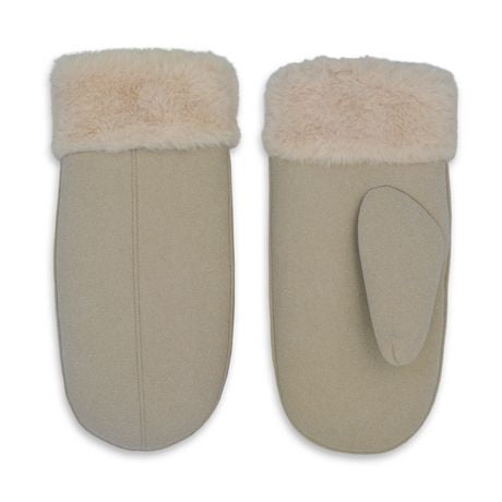 Hot Paws Ladies' Insulated Faux Fur Jersey Mittens, One Size - Walmart.ca