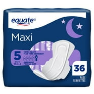 Equate Overnight Heavy Flow Maxi Pads with Flexi-Wings®, 48 count pack ...