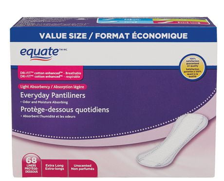 Equate Extra Long Unscented Everyday Pantiliners | Walmart Canada