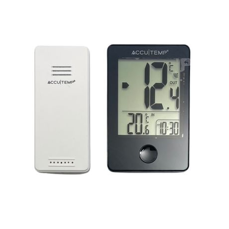 Accutemp Climatic Wireless Thermometer with Clock, Indoor/Outdoor use ...