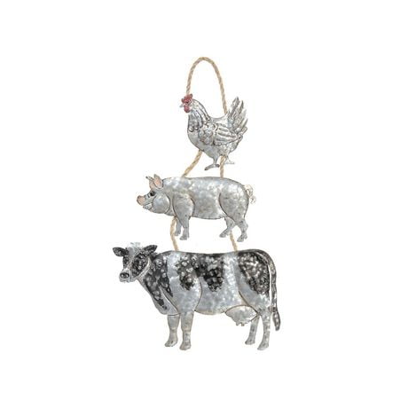 Click here for Ih Casa D Cor Hanging Metal Rooster With Pig And C... prices
