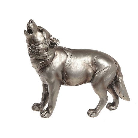 Click here for Ih Casa D Cor Polyresin Silver Howling Wolf Figuri... prices