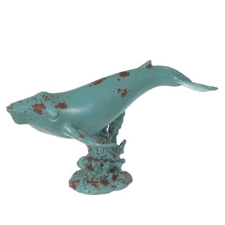 Click here for Ih Casa D Cor Polyresin Turquoise Whale Swimming F... prices