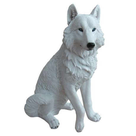 Click here for Ih Casa D Cor Polyresin Artemis White Sitting Wolf... prices