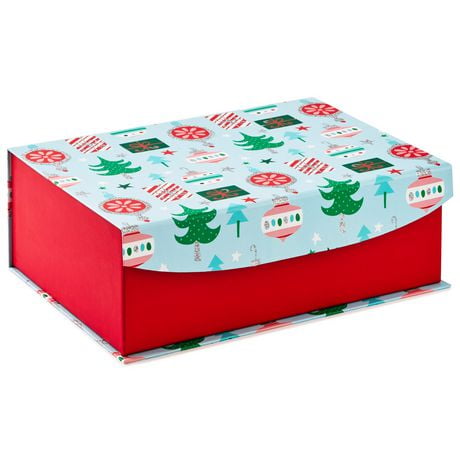 Hallmark 13" Medium Holiday Gift Box (Light Blue and Red) | Walmart Canada