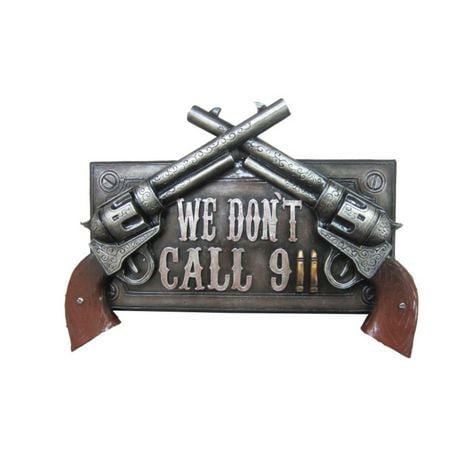 Click here for Ih Casa D Cor Double Gun We Dont Call 911 Plaque 1... prices