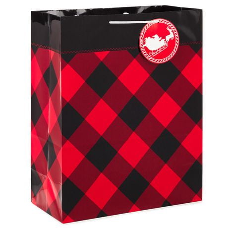 Hallmark 15.5" Extra-Large Holiday Gift Bag (Red Buffalo Check ...