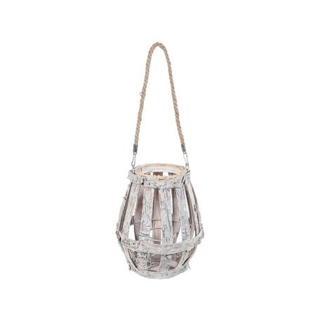 Click here for Ih Casa D Cor Hanging Round Bark Lantern (9) White... prices