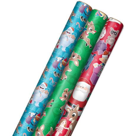 Hallmark 40" Holiday Wrapping Paper (Assorted Rudolph the Red-Nosed ...