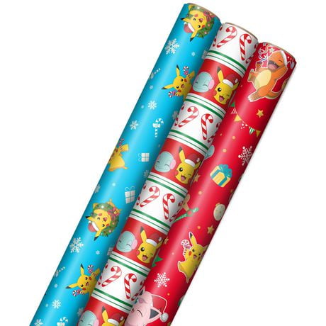Hallmark 40" Holiday Wrapping Paper (Assorted Pokémon Designs ...