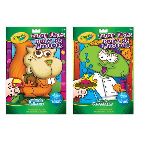 Crayola Funny Faces Colouring & Sticker Book, Colour & create wacky ...