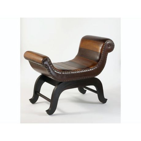 Click here for Ih Casa D Cor Sleigh Bench (Striped Faux Leather)... prices