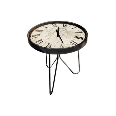 METAL VINTAGE ROUND CLOCK SIDE TABLE - Walmart.ca