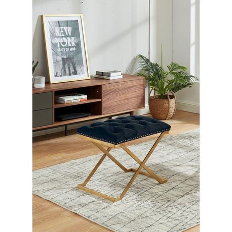 Click here for Ih Casa D Cor Imperial Tufted Ottoman With Golden... prices