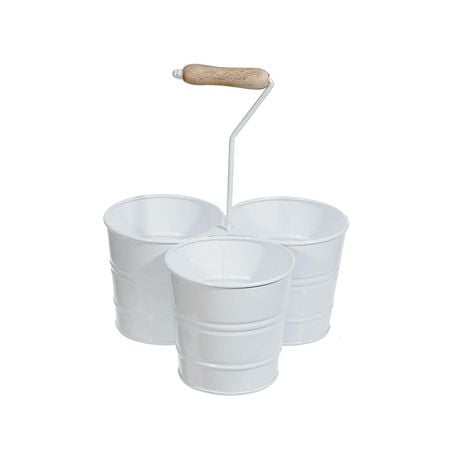Click here for Ih Casa D Cor White/Galvanized 3 Round Caddy With... prices